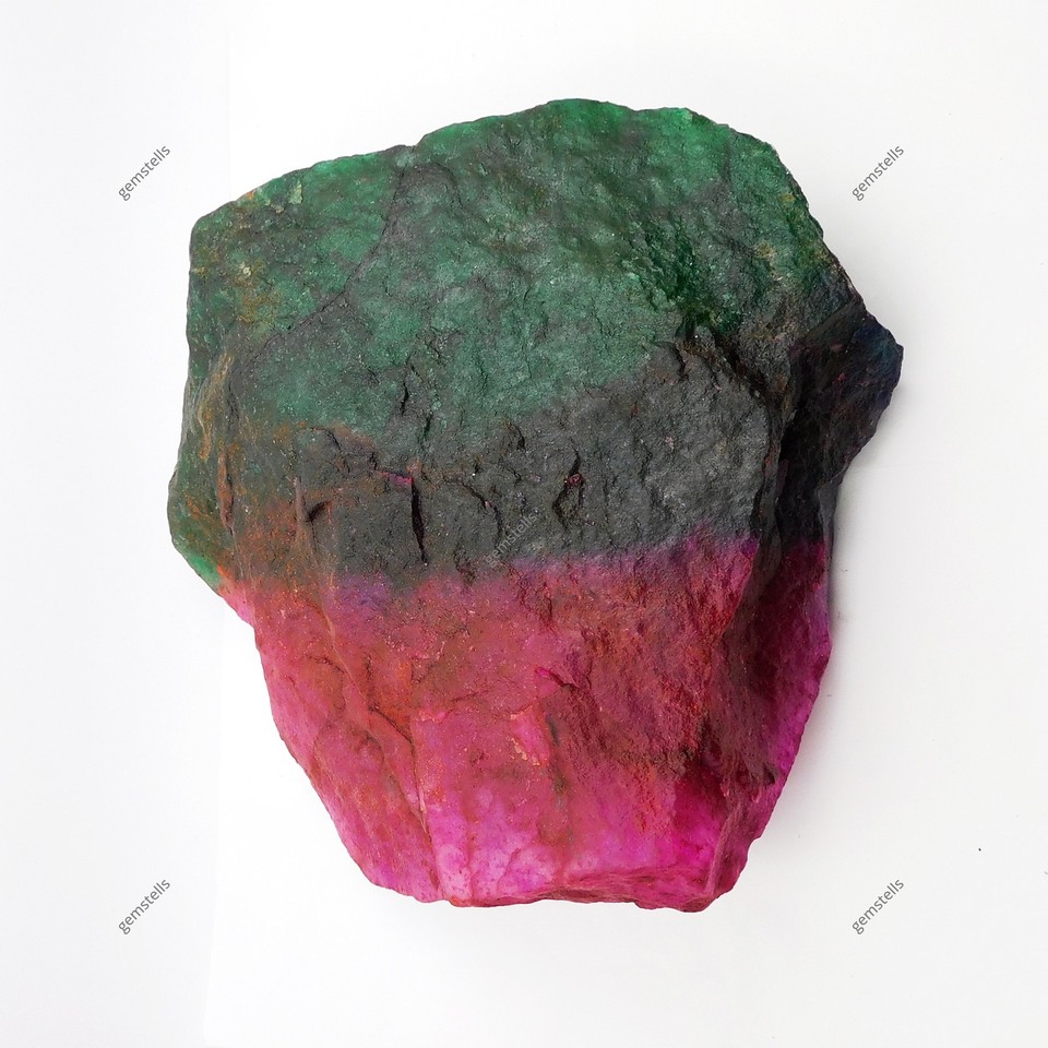 CERTIFIED Red Ruby-Green Emerald Mix Color 12440 Ct Natural Uncut ...