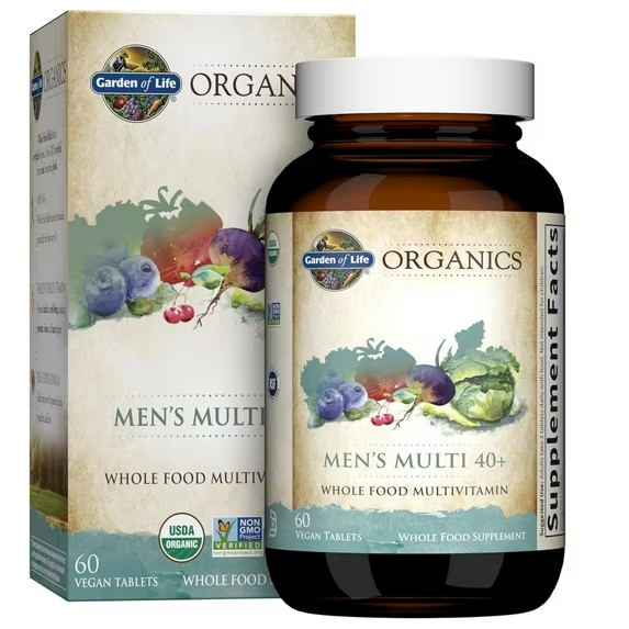 Garden of Life mykind Organics Men's 40+ Multi Whole Food Multivitamin ...