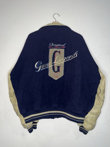 Vintage 90s Original Guess Legends 1981 Leather Varsity Jacket Men's XL ...