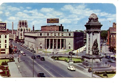 Clinton Square-Monument-Aerial Street Scene-Syracuse-New York-Vintage ...