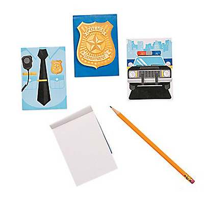 Police Party Notepads Notebooks Badge Uniform Car Favours Pack of 6 ...