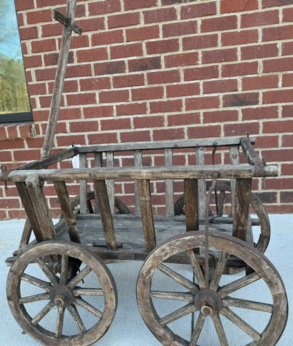 Antique Primitive 19th C. German Goat Cart Original Hay Pumpkin Wagon ...