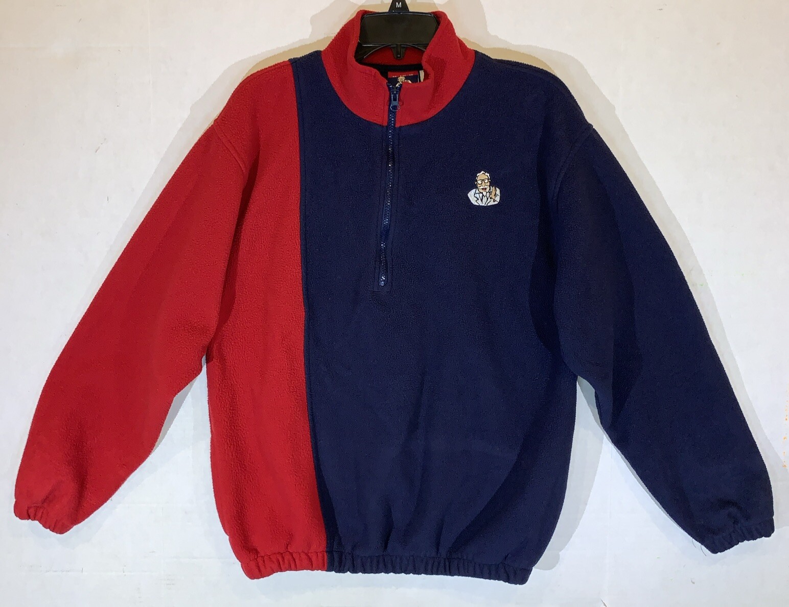 Vintage KFC Fleece 1/4 Zip Pullover Jacket Color block Red/blue Sz M | eBay
