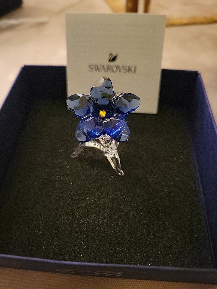Swarovski Crystal 1 Ornament Flower and 1 Flower Figurine with Box From ...