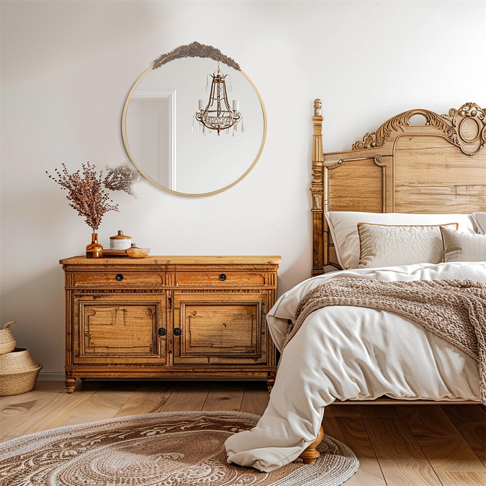 Gold Brass Mirror for Wall Traditional Vintage Ornate Baroque Mirror ...