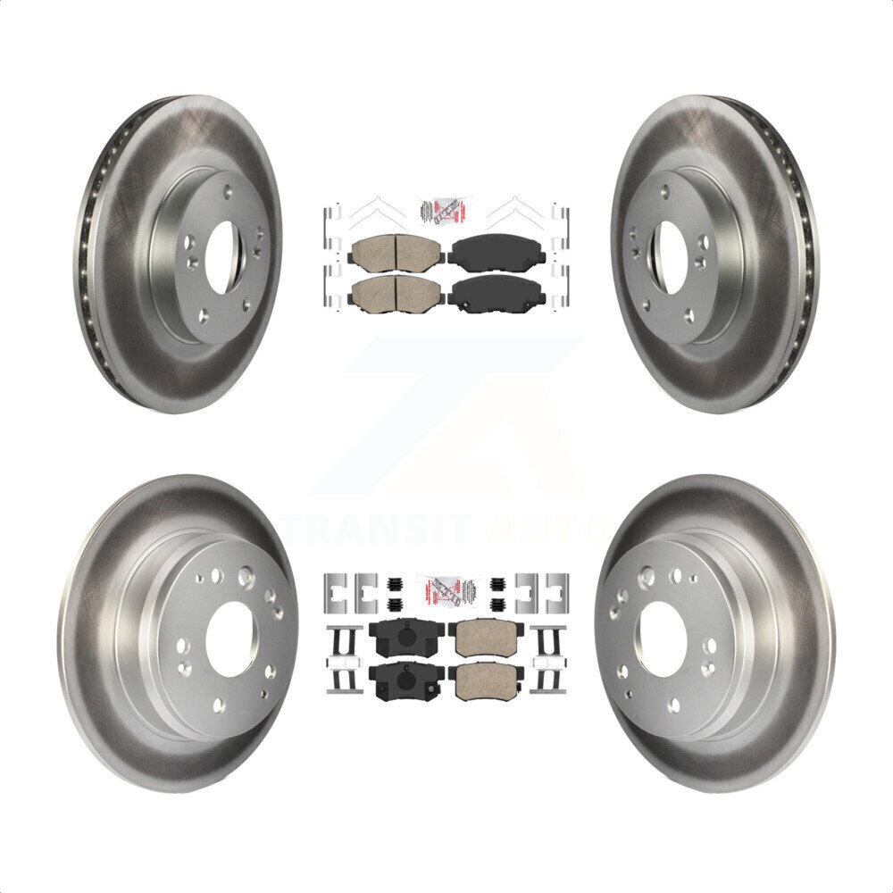 Front Rear Integrally Molded Pad Coated Brake Rotors Kit For 03-11 ...
