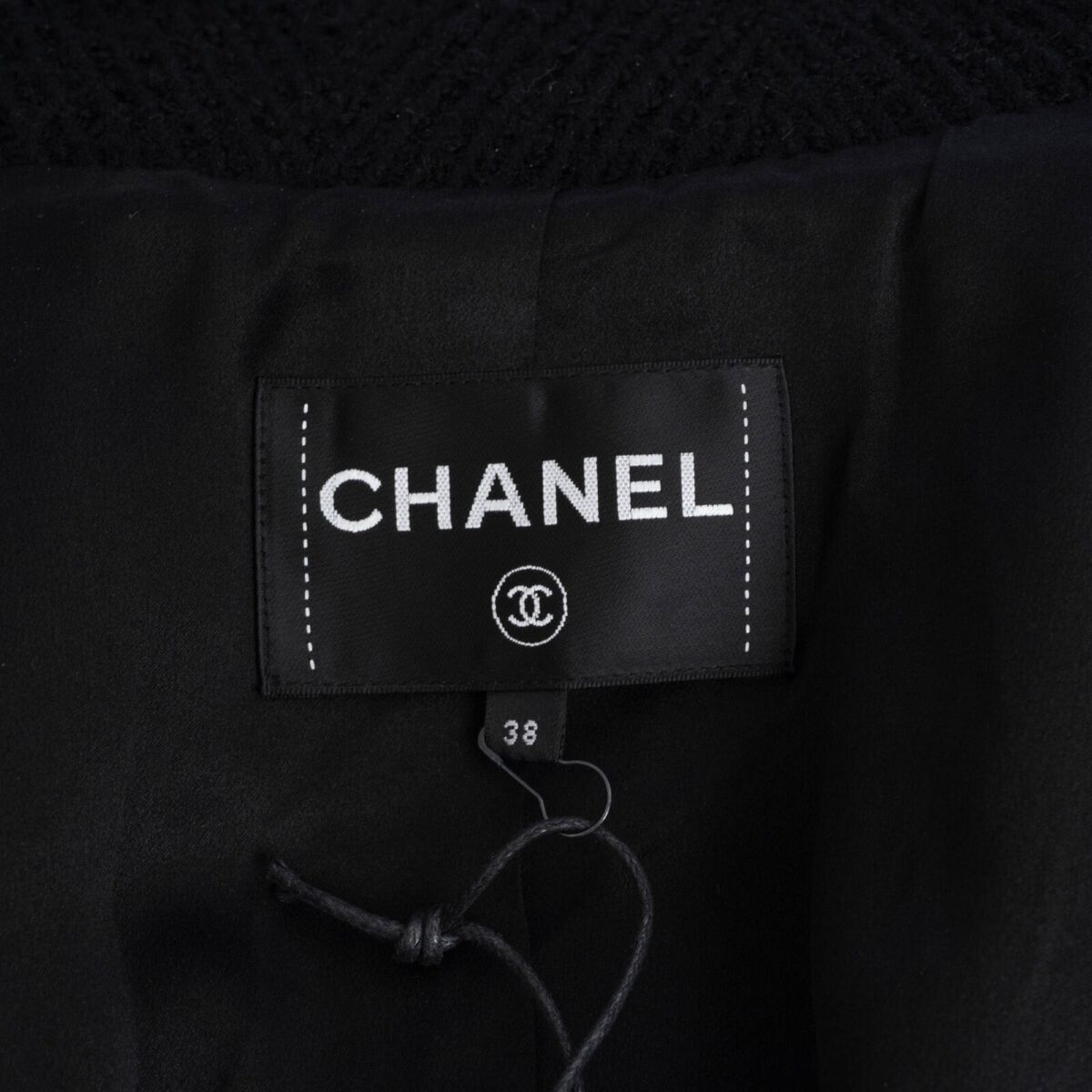 70359 auth CHANEL black wool 20K DOUBLE-BREASTED CHEVRON 70359 auth CHANEL black wool 20K DOUBLE-BREASTED CHEVRON