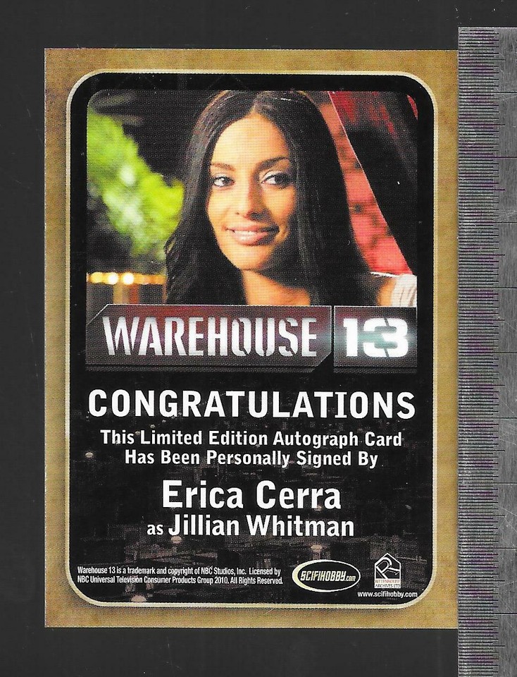 Warehouse 13 1 2010 Autograph Card Erica Cerra Jillian Whitman EUREKA ...
