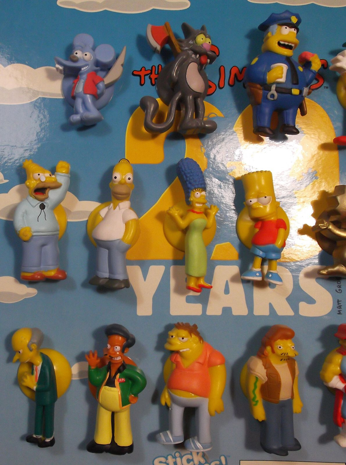 2009 The Simpsons 20th Anniversary loose STICK'EMS Figure set of 16 ...