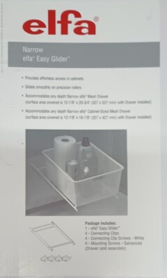 Narrow Elfa Easy Glider: EZ Access, Smooth Rollers (for Elfa Mesh ...