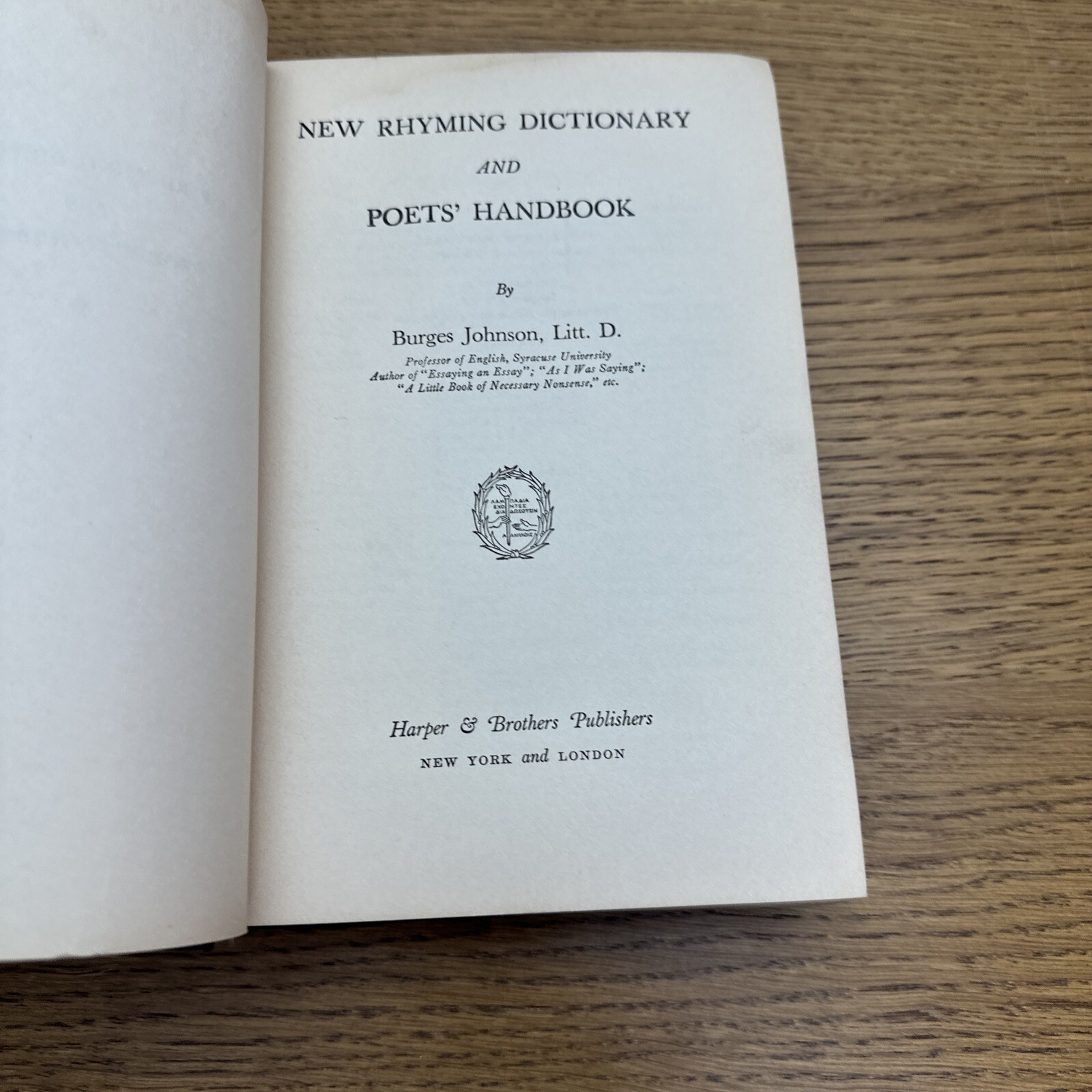 Vintage - 1931 -New Rhyming Dictionary and Poets' Handbook Burges ...