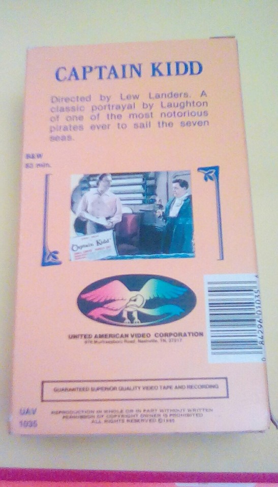 Captain Kidd Rare UAV release (1945) VHS Charles Laughton John ...