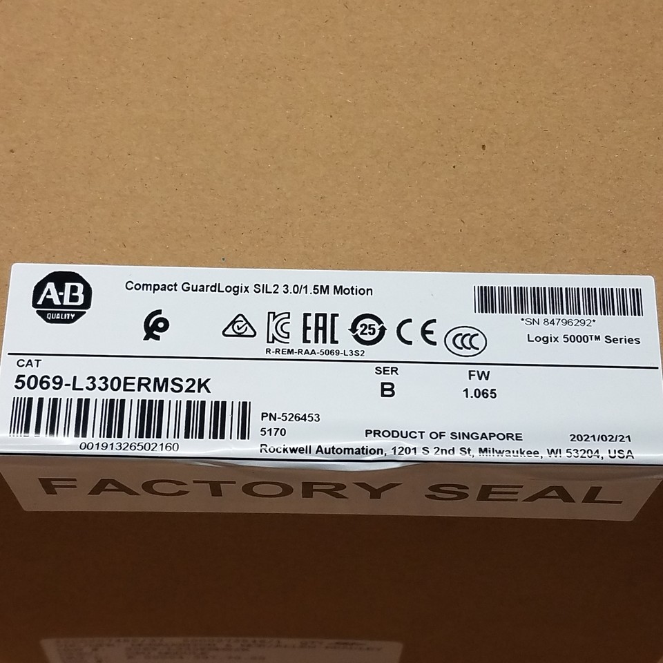 Allen Bradley 5069-L330ERMS2K Series B Safety Controller, 3MB Memory ...