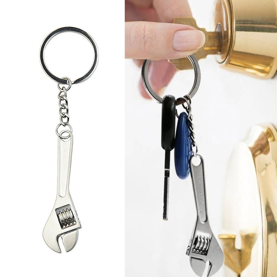 Adjustable Spanner Wrench Keychain Key Ring Builder Dad Present Toolbox ...