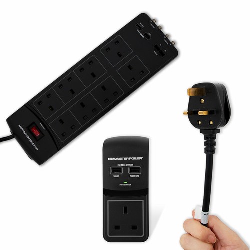 Monster Power Surge Protected Extension Adapter With USB Charging Ports ...