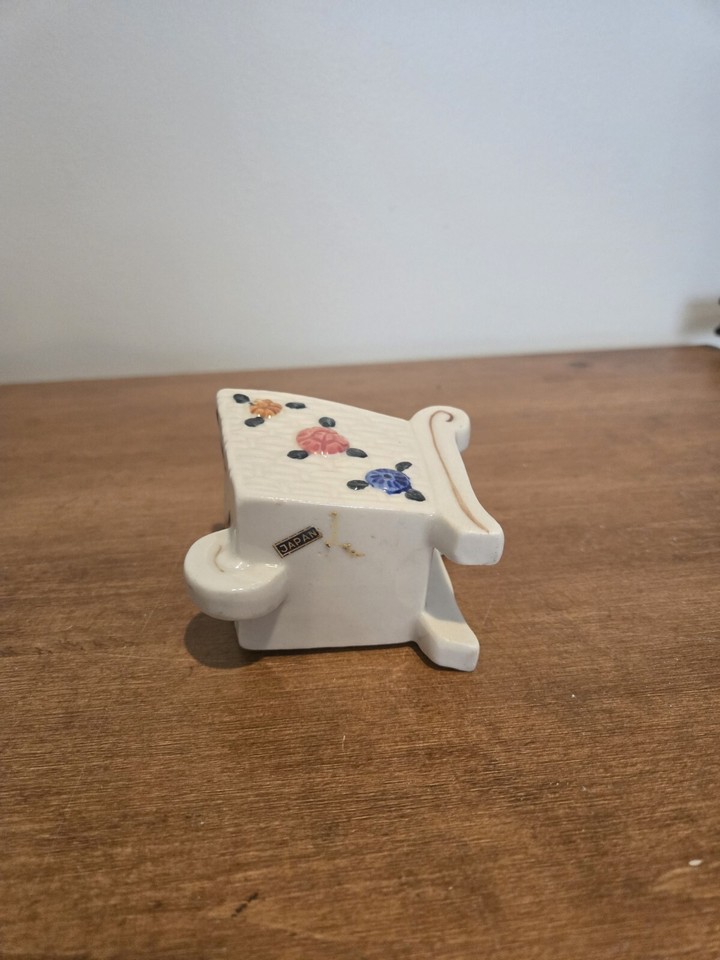 VTG MCM MINI NASCO JAPAN CERAMIC MINIATURE WHEEL BARREL SUCCULANT ...