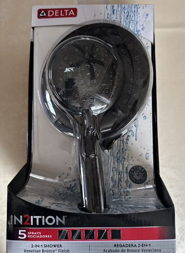 Delta In2ition Matte Black Round Dual/Combo Shower Head 5 Sprays ...