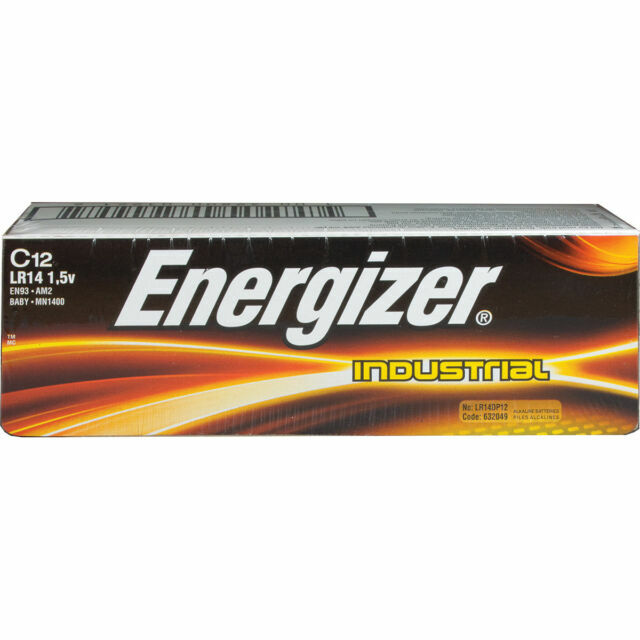 Energizer C Industrial EN93 1.5 V Alkaline Battery - Pack of 12 for ...