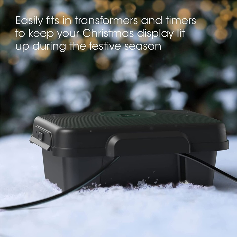 SLx Weatherproof Outdoor Electric Box for Extension Leads, 4 Outlet ...