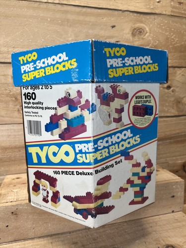RARE Vintage 1984 TYCO Super Blocks 160 Piece Deluxe Building Set ...