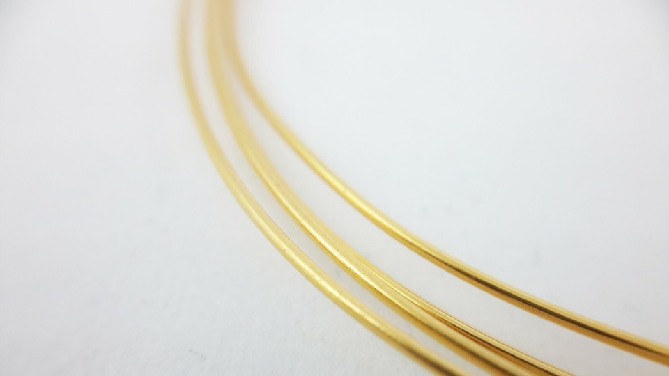 24K Solid Yellow Gold wire 1/4 Hard Round 20 22 24 26 28 Gauge 99.9% ...