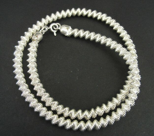 Necklace Sterling Twisted Wire Jagged Design Silver 925 Chain 16" Long ...