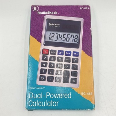 Radio Shack EC-458 Dual Power Solar Calculator With Case Tested ...