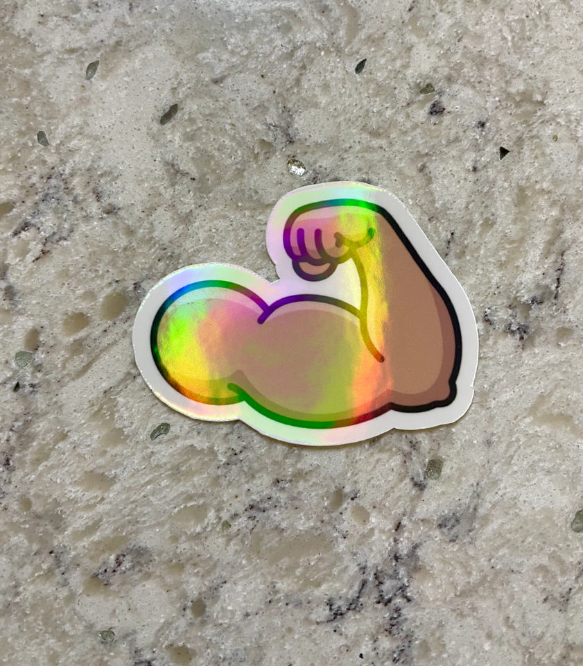 Flexing Arm Sticker l Gloss or Holographic Laminate l Waterproof Decal ...