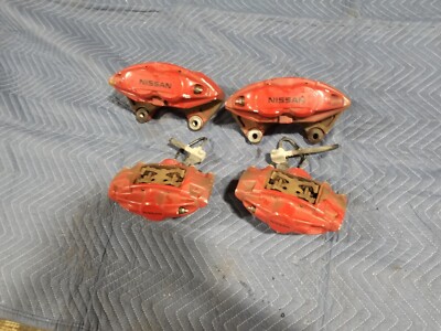 2009-2020 NISSAN 370Z AKEBONO BREMBO BRAKE CALIPER SET OF 4 RED SET OEM ...