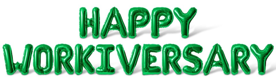 HAPPY WORKIVERSARY Letter Balloon Banner - Work Anniversary Party ...