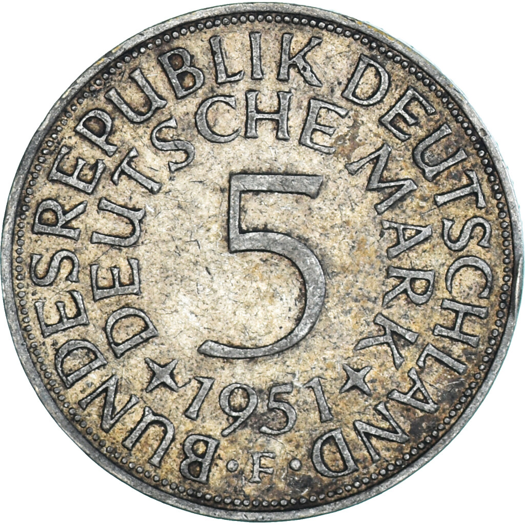 [#1022564] Coin, GERMANY - FEDERAL REPUBLIC, 5 Mark, 1951, Stuttgart ...