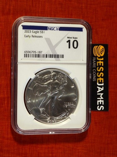 2023 $1 AMERICAN SILVER EAGLE NGC NGCX MS10 EARLY RELEASES LABEL ...