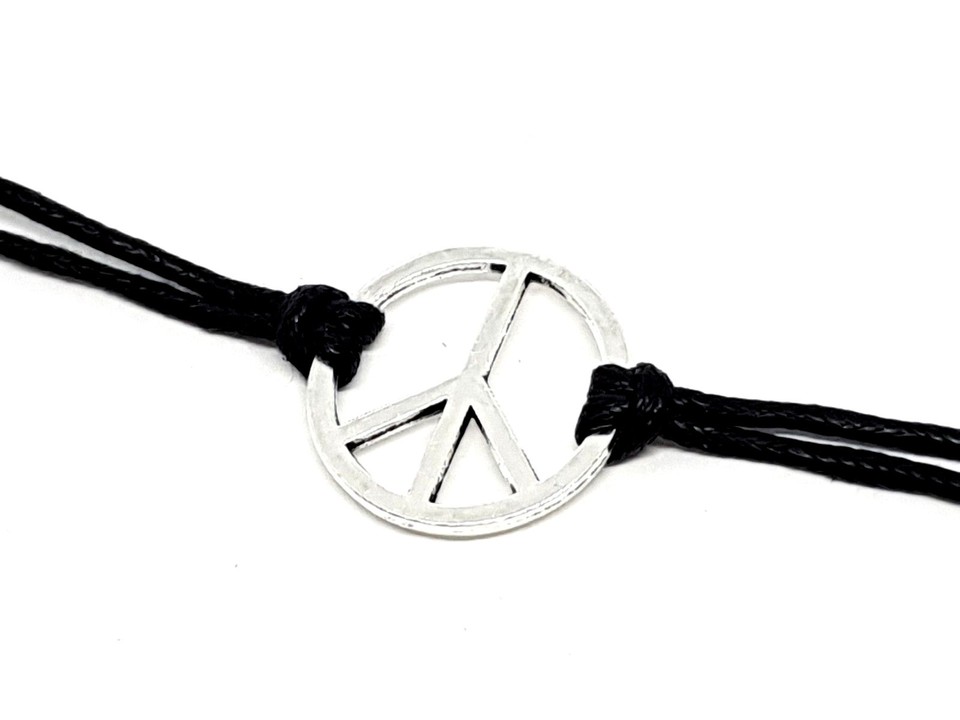 CND Peace Sign Necklace Pendant Extinction Rebellion Choker Cord Boho ...