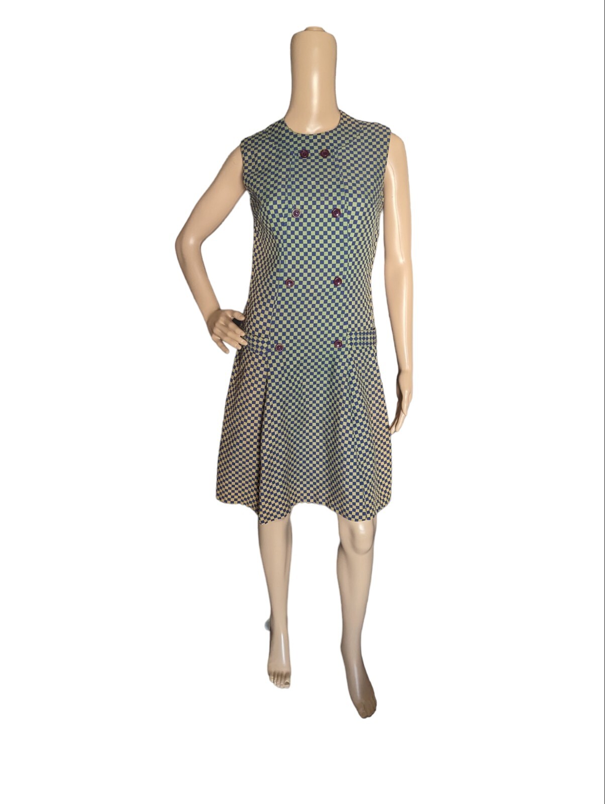 Vintage 60s Parfait Originals Op Art Mod Checkerboard… - Gem