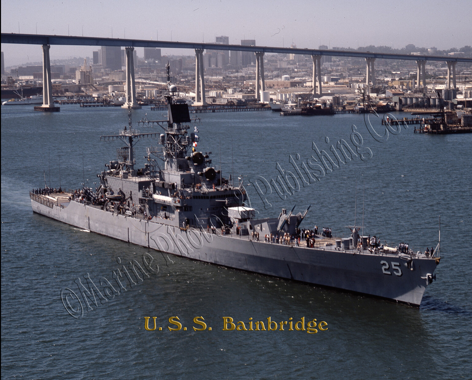 USS BAINBRIDGE CGN 25 Personalized Navy Ship Photo on Canvas Print in ...
