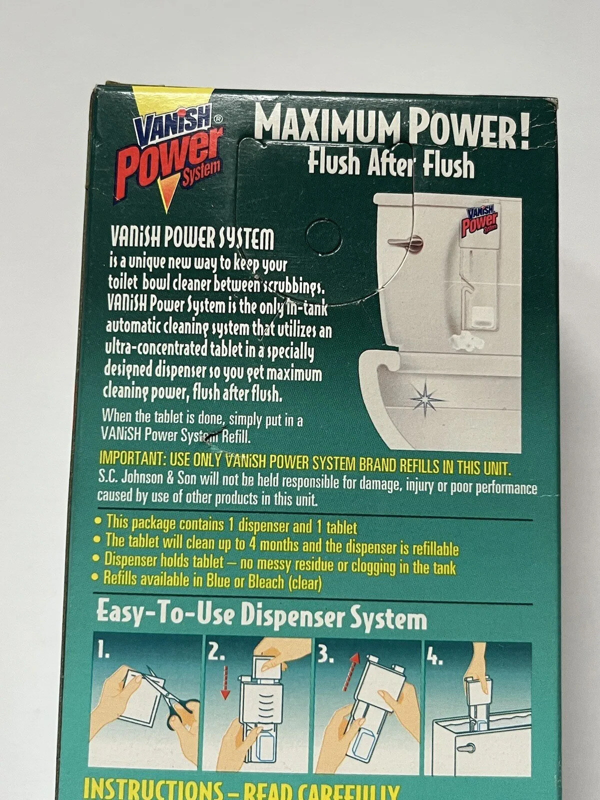 Vanish Power System Automatic Toilet Bowl Cleaner Max Power New Old ...