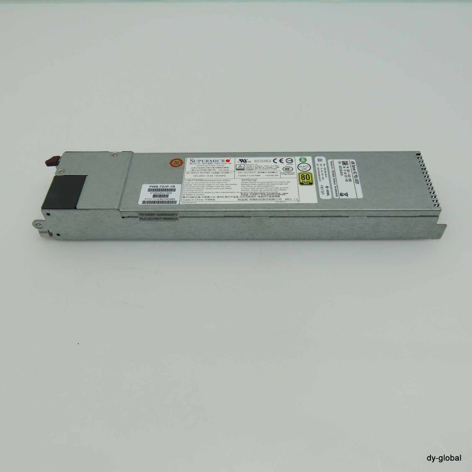ASML SUPERMICRO Used 4022.654.90161, PWS-721P-1R, 6001-1433-2600 ELEC-I ...