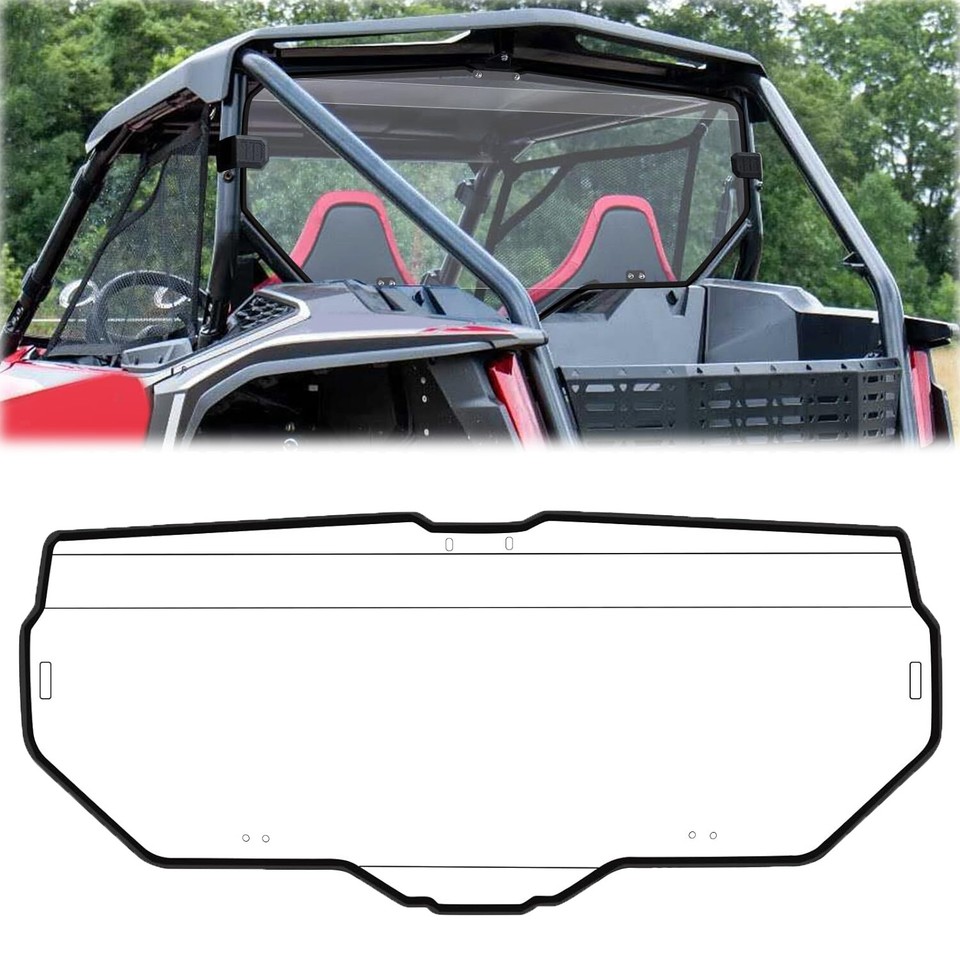 UTV Rear Windshield Clear Back Window for Honda Talon 1000R/1000X 2019 ...