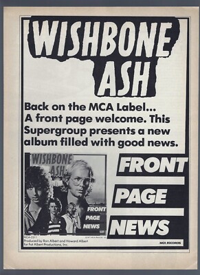 Wishbone Ash Front Page News 1978 Small Poster Type Ad, Promo Advert | eBay