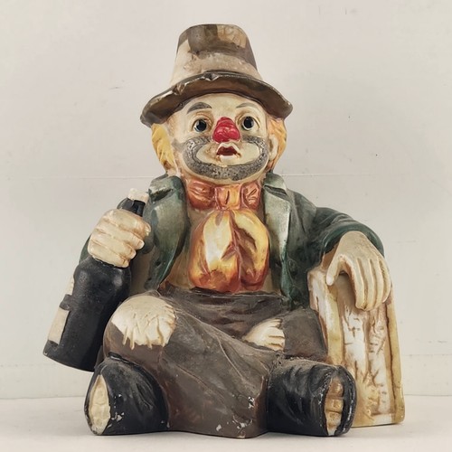 Sun Saint Porcelain Hobo Clown with Suitcase and Bottle Music Box 6.5 ...