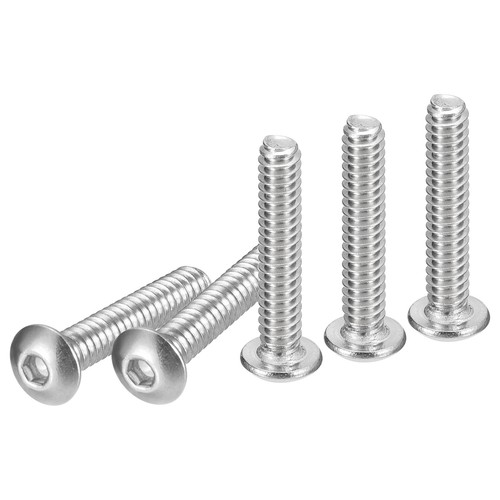 100PCS #6-32x3/4"Button Head Socket Cap Screw Hex Drive Full Thread UNC ...