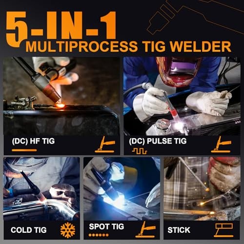 200A TIG Welder With Pulse Cold, 5-in-1 DC HF TIG/PULSE TIG-200L Pulsed ...
