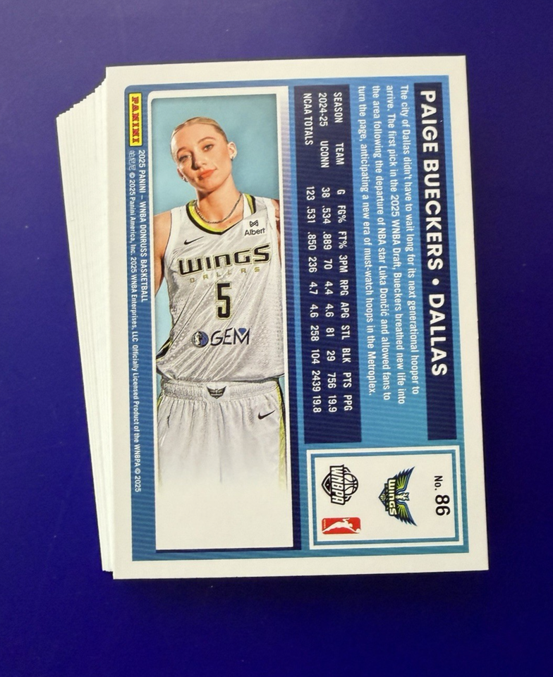 🔥2025 Donruss WNBA Paige Bueckers Rated Rookie Lot (25 Cards) | eBay