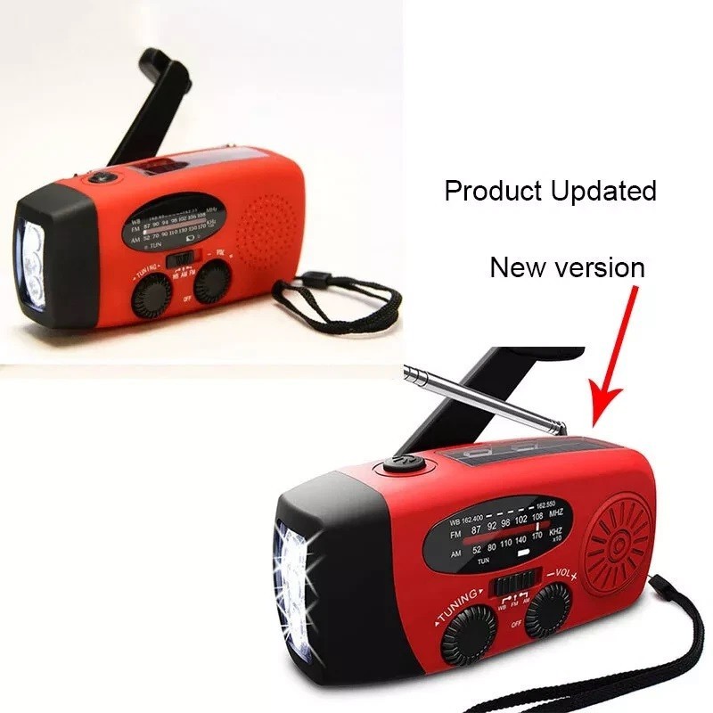 Emergency Radio Crank Solar Hand Weather 1000mAh Power Bank Charger ...