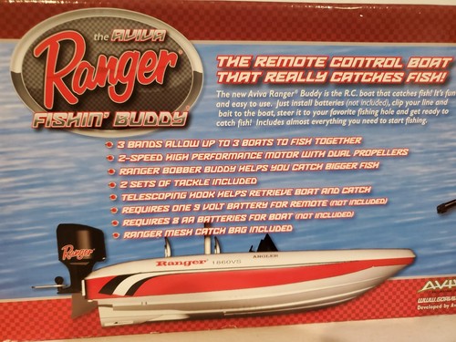 Aviva Sports Ranger Fishin Buddy Remote Control Bass Boat Catches Fish ...