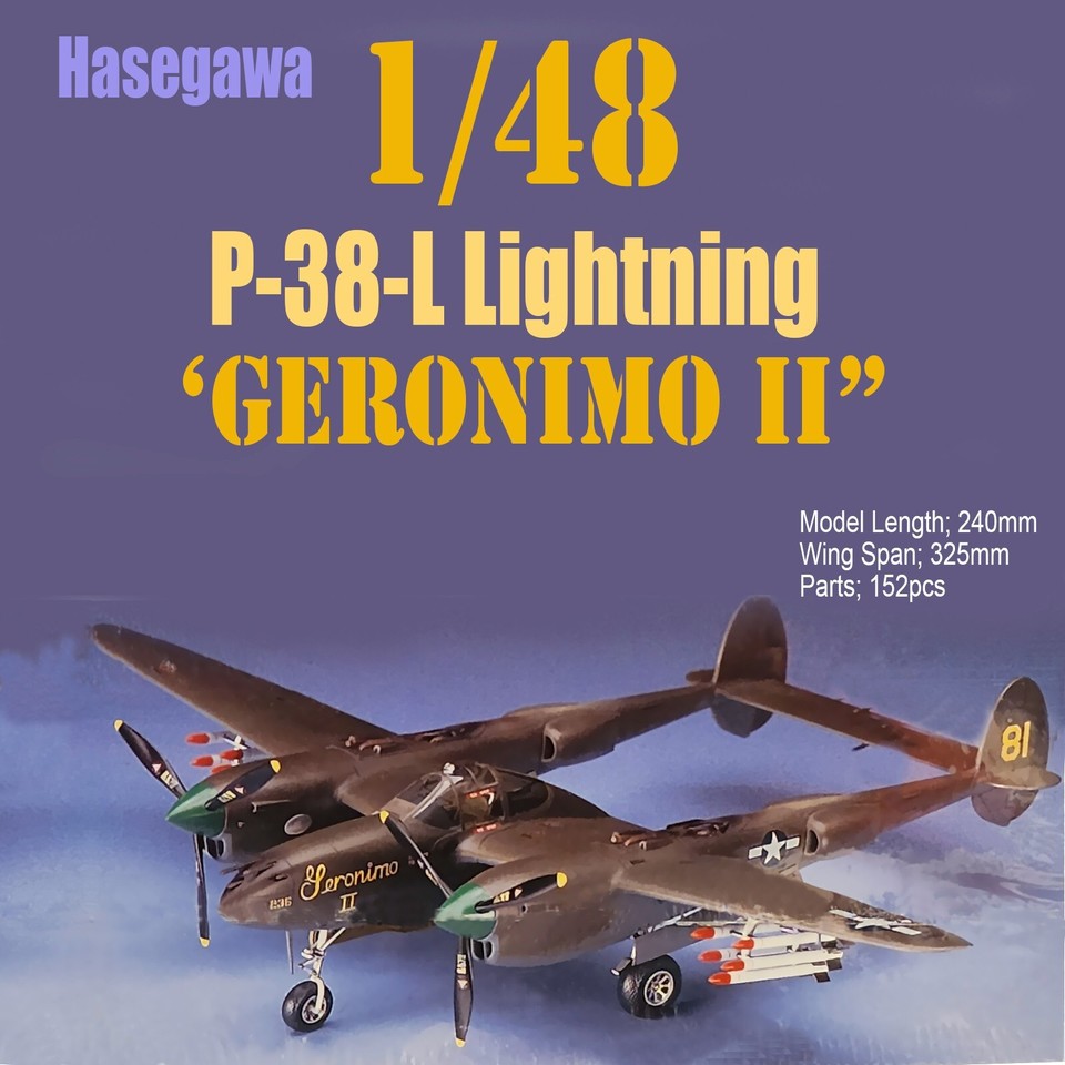 HASEGAWA 1/48 LOCKHEED P-38-L LIGHTNING 'GERONIM II' KIT | eBay