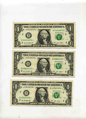 3 bills with 2013 B - Star Note Dollar - duplicates | eBay