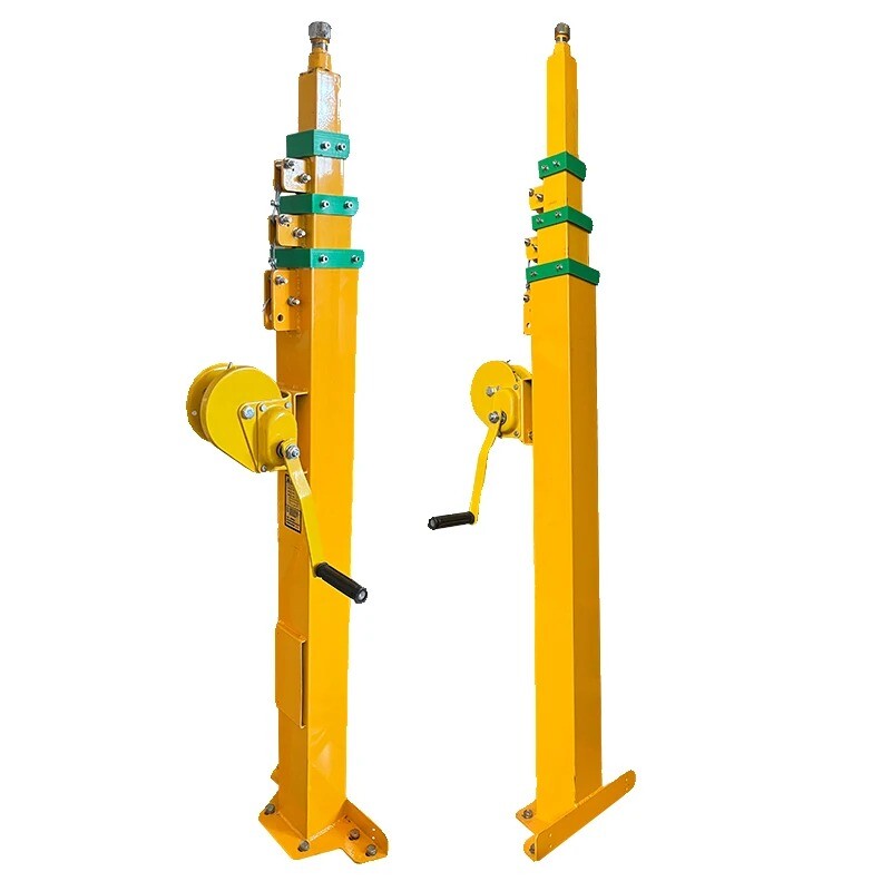 Elevating Surveillance Mast Manual Telescopic Mechanical Winch Lifting ...