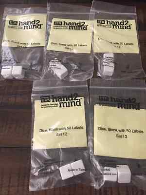 ETA hand2mind Writable Dice – 2 Blank White Dice w/ Labels (5 Sets) NEW ...