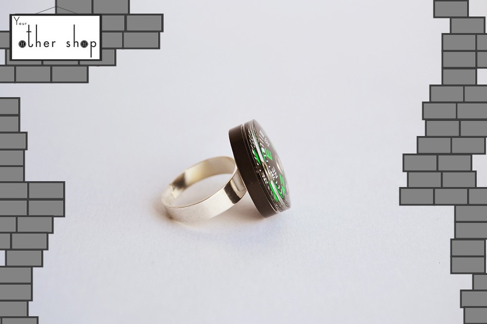 DISCOUNTED Real Compass on an Adjustable Ring - Dustin from Stranger ...